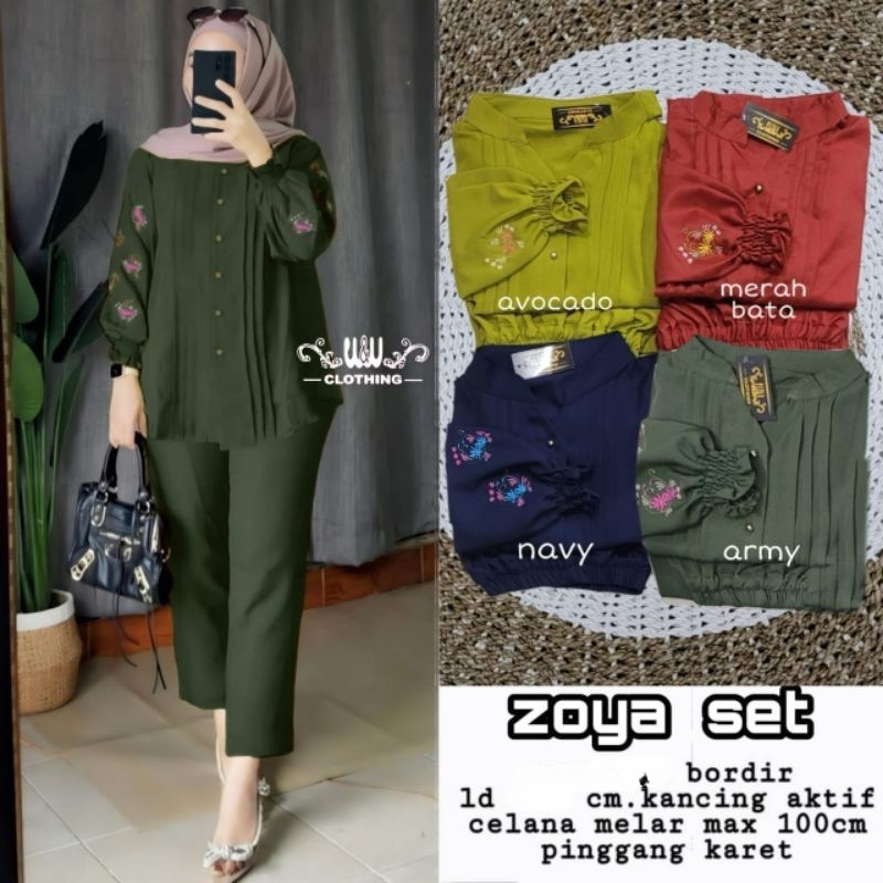 Pgmt • Zoya Suit LD 110cm LD 130cm Embroidered Set Crinkle Airflow ...