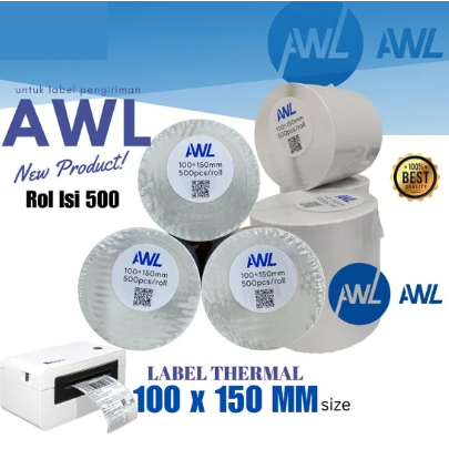 Thermal Sticker Label AWL 100x150mm Contents 500 Sheets Thermal Sticker ...