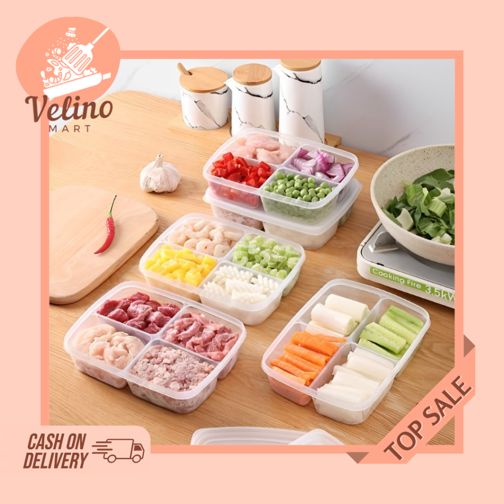 4-Section Food Storage Multipurpose Kitchen Spice Box Food Storage ...