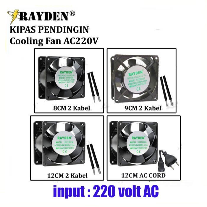 Rayden 220v Mini Cooling Fan AC 220v Exhaust Cooling Fan 8 9 12cm 8x8cm ...