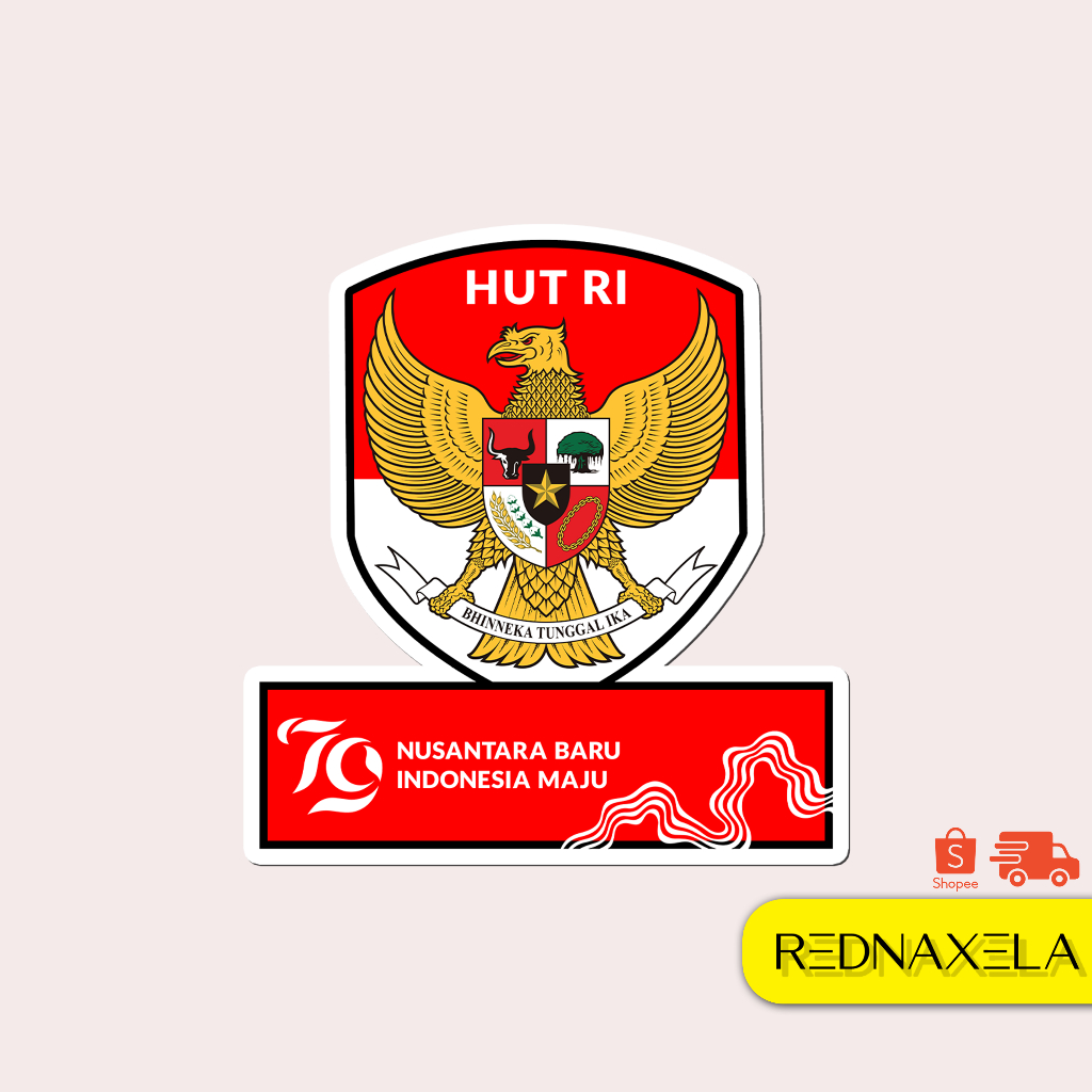 Ri 79th Anniversary Vinyl Sticker with Garuda Symbol Car Sticker ...