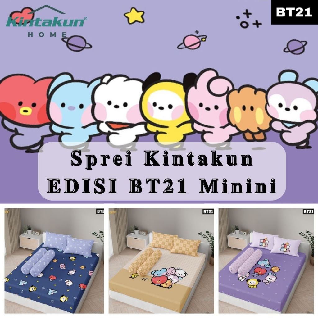 [EXCLUSIVE] [BT21 Army] Kintakun Deluxe - FITTED Bed Sheet Queen T25 ...