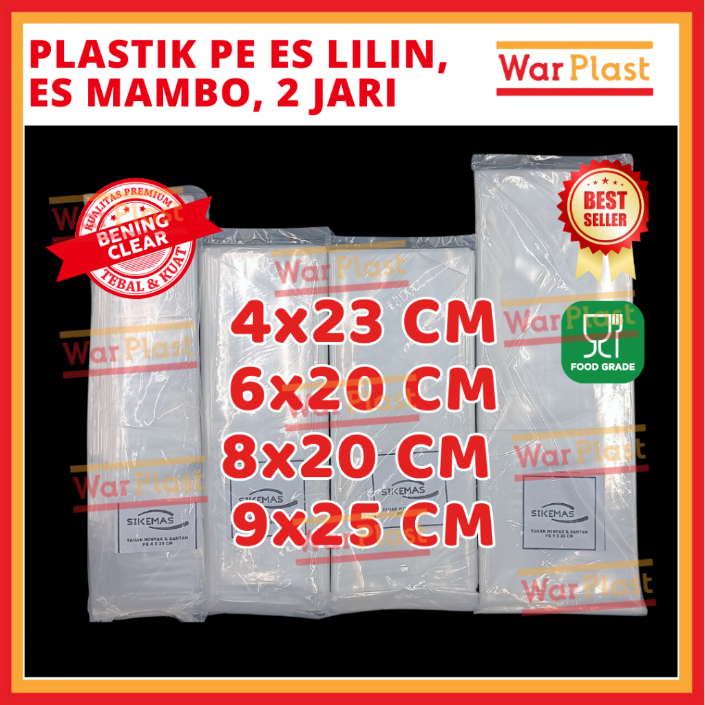 LILIN Plastic Ice mambo Ice lolly Plastic Sambal Plastic 2 Fingers ...