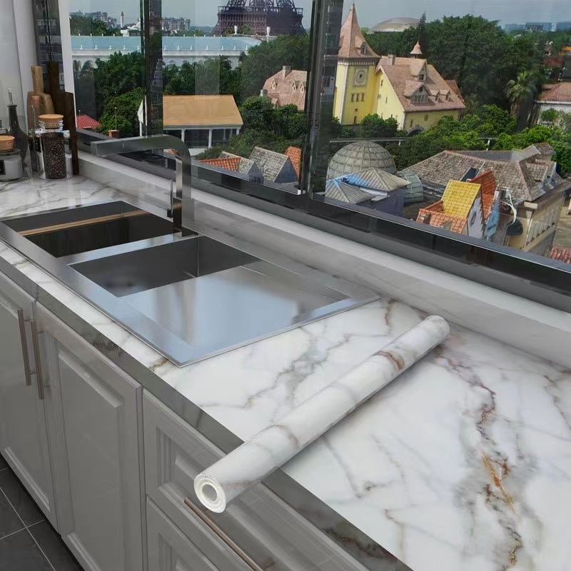60cm*10m kitchen wallpaper stickers/marble wallpaper/dining table ...