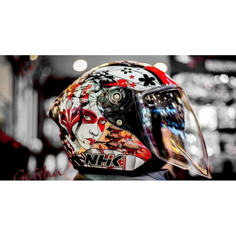 MERAH NHK S1 GP PRO GEISHA RED GLOSSY | HALF FACE HELMET S-1 GP PRO ...