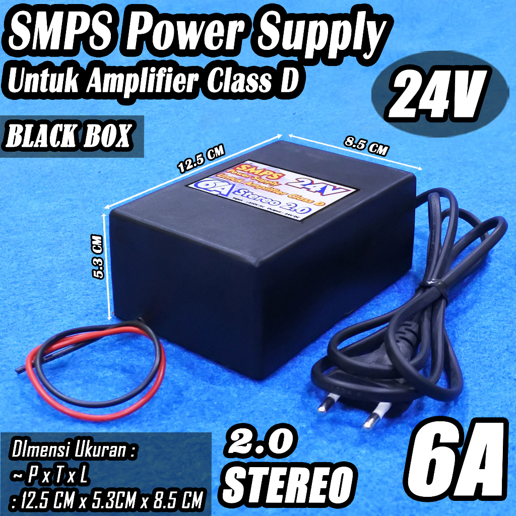 Smps Power Supply 24V 6A For Class D Stereo 2.0 Amplifier | Shopee ...