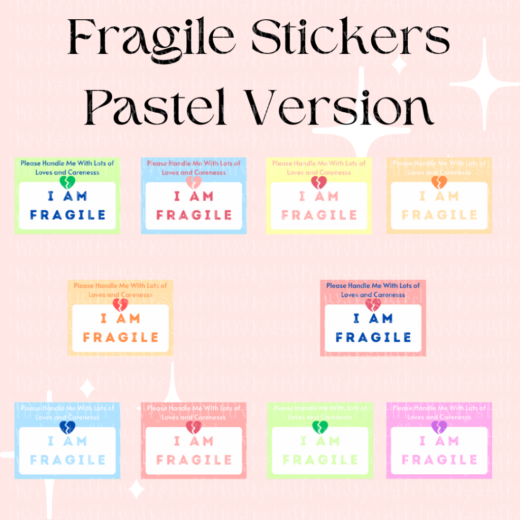 [50 Pcs] FRAGILE STICKER PASTEL COLOR || Pastel STICKER AESTHETIC ...
