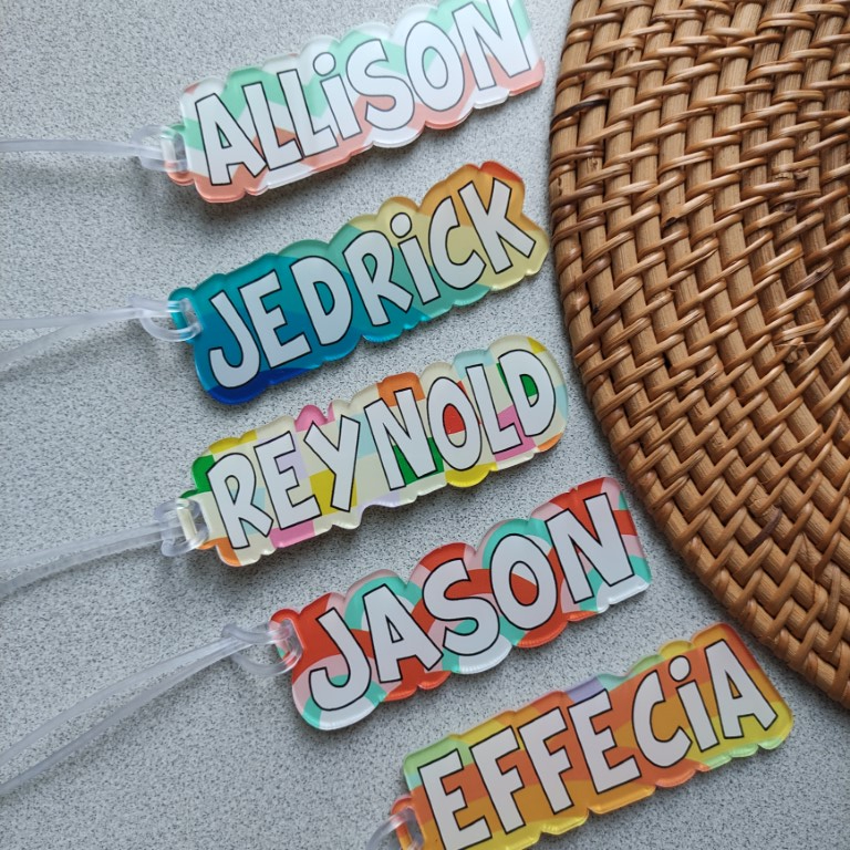 GANTUNGAN LUGGAGE TAG PRINTING PATTERN REYGAN / NAME LUGGAGE HANGER ...