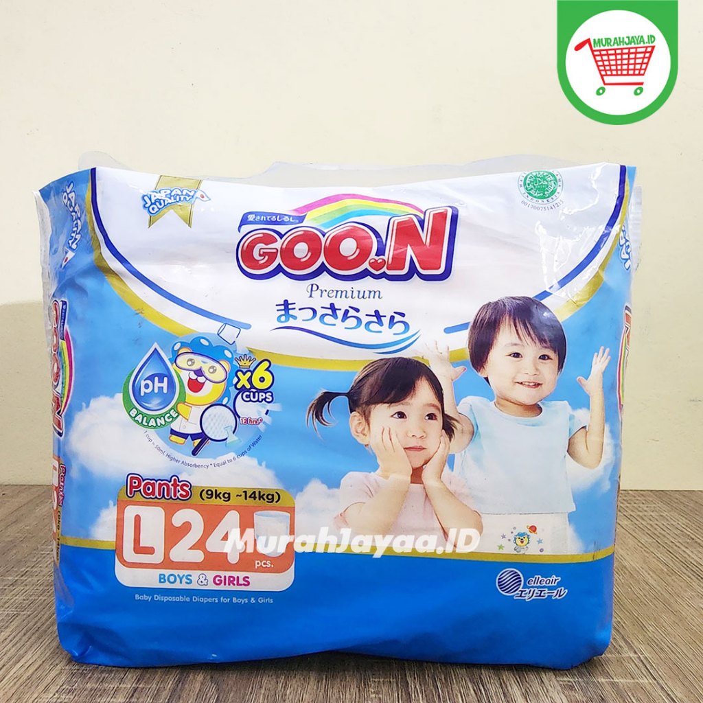 Goon Baby Diapers Premium Pants Massara Sara Jumbo L24 (9-14 kg) | Shopee Singapore