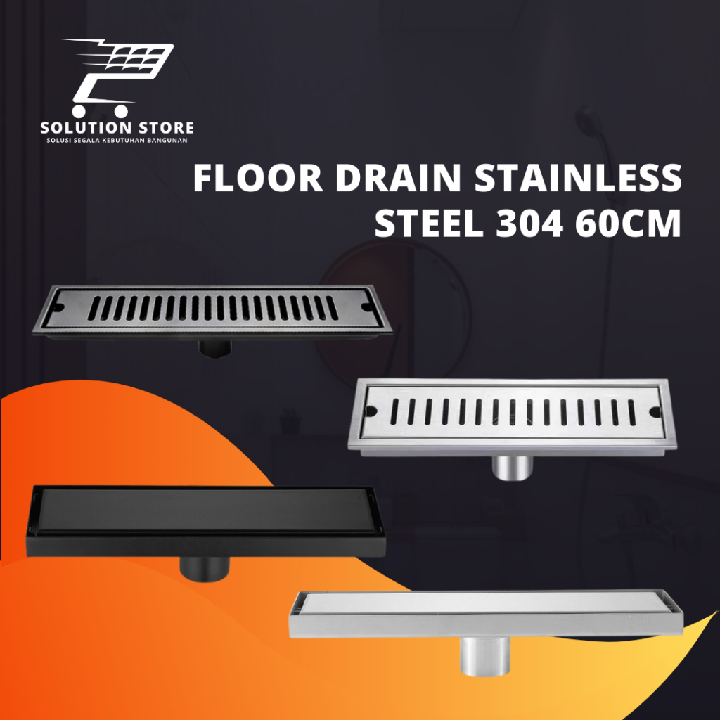 HITAM Smart drain Tile insert Stainless Black 60cm / floor drain filter ...