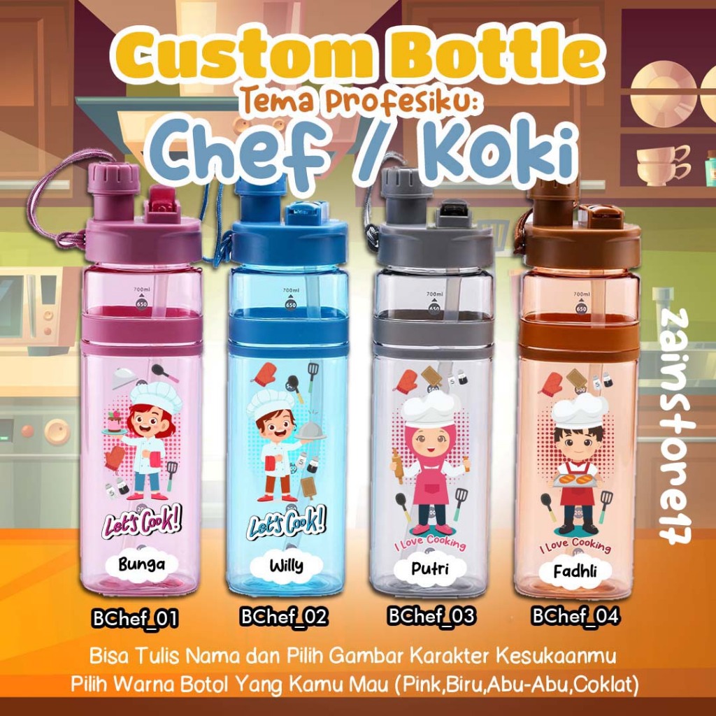 Children's Drinking Bottle Custom Model 2in1 Sip Suction - Cartoon ...