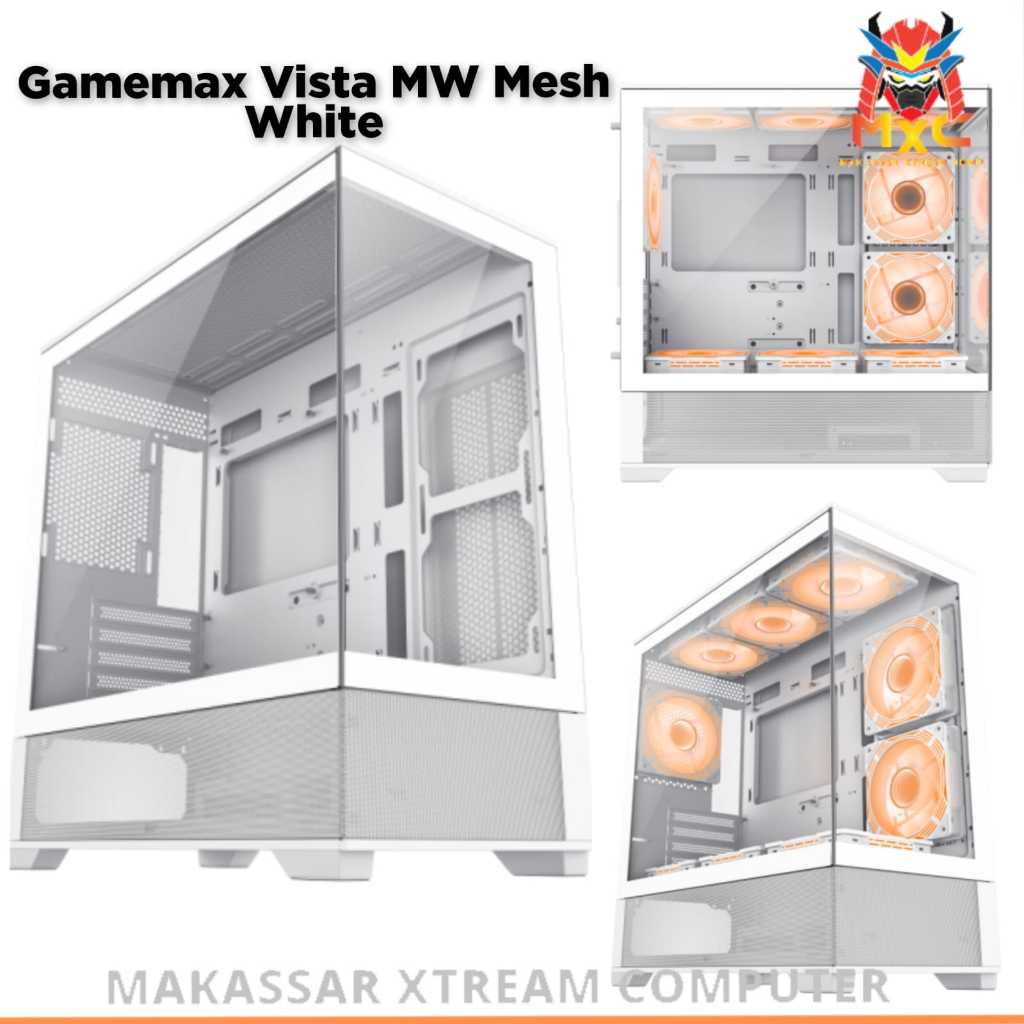 Pc case Gamemax VISTA MW Micro ATX PC case Mesh White | Shopee Singapore