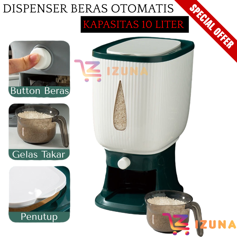 [IZUNA] 10 LITER RICE DISPENSER/RICE Storage/Automatic RICE DISPENSER ...