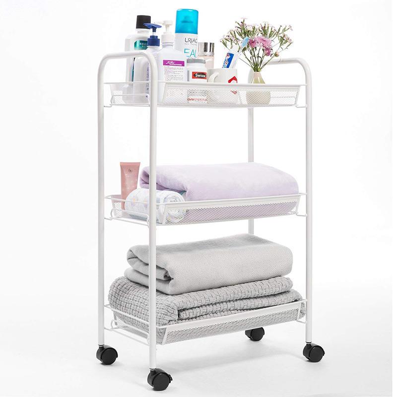 795 - Multipurpose 3 Layer Shelf Trolley with Wheels - Steel Galvanized ...