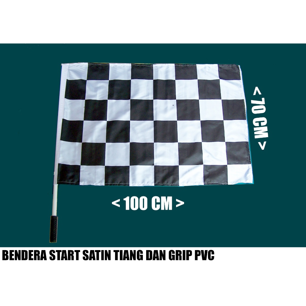 PUTIH HITAM Black And White Racing Start Finish Flag Large Size 100cm x ...