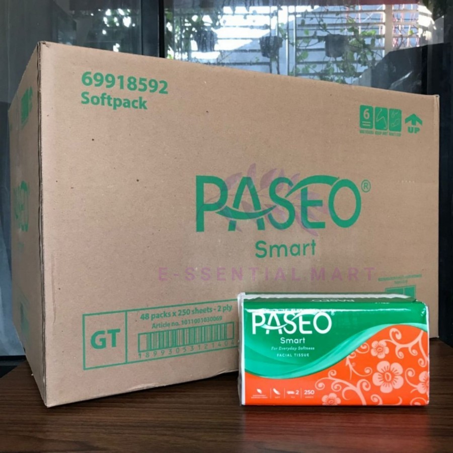 Facial Tissue Paseo Smart 250 Sheets 2 ply 1 Carton (48Pcs) | Shopee ...