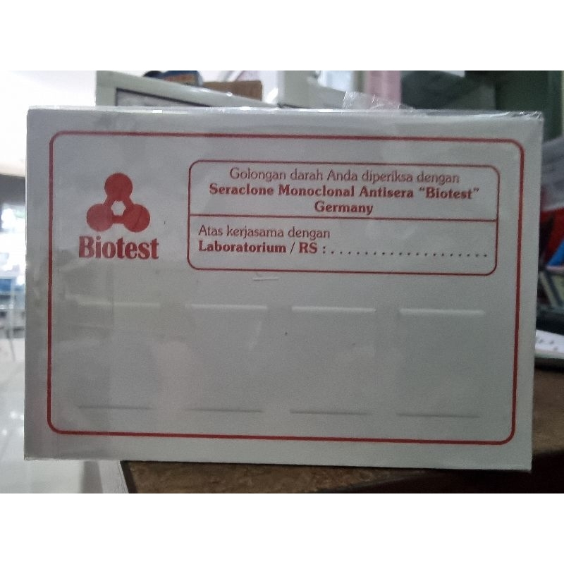 Biotest Blood Type Card | Shopee Singapore