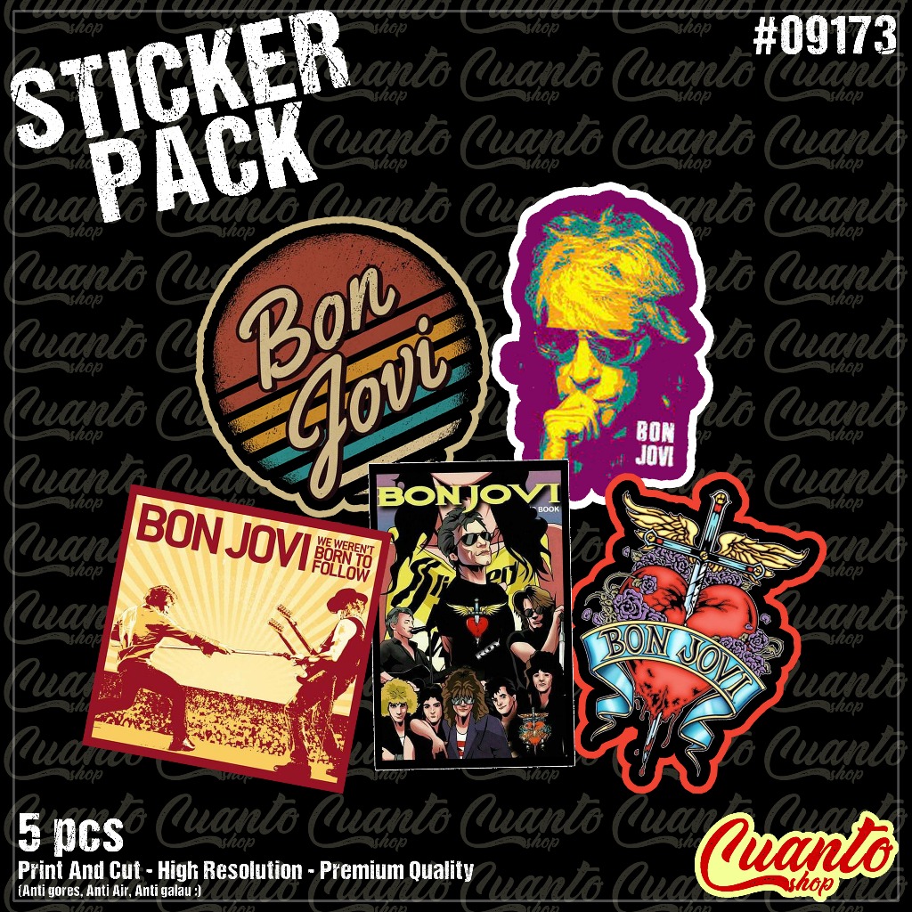 HP Bon Jovi waterproof stickers have been cut premium quality ...