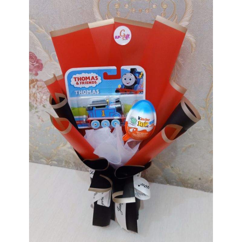 Kinder Joy and Thomas and Friends Bucket Bouquet Gift for Boys Train ...