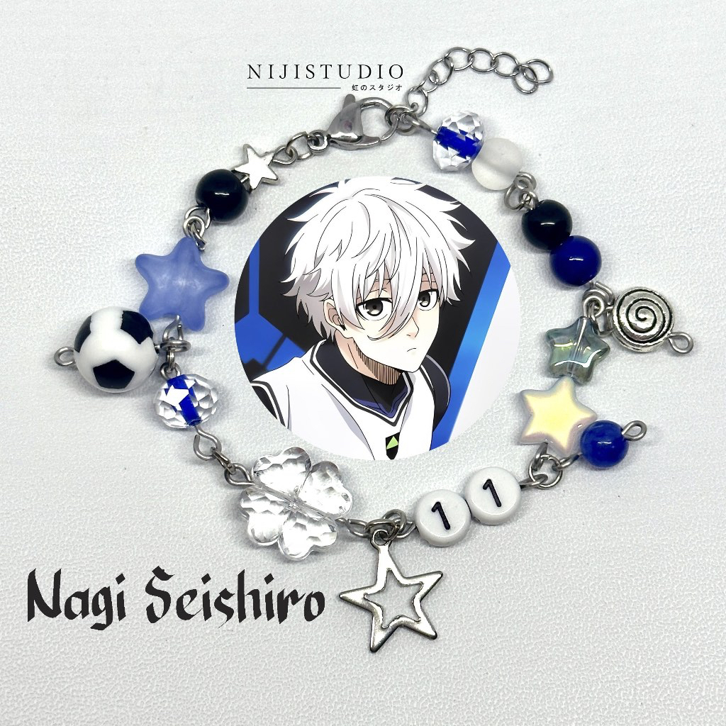 Blue lock theme bracelet beaded y2k bracelet- 银̥ ̊ ̊ 安̥ | Shopee Singapore