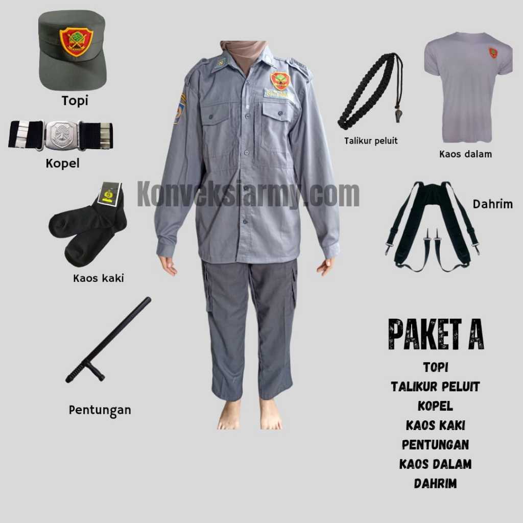 Complete Hansip Suit, Satlinmas Clothing, Hansip Uniform and Quality ...