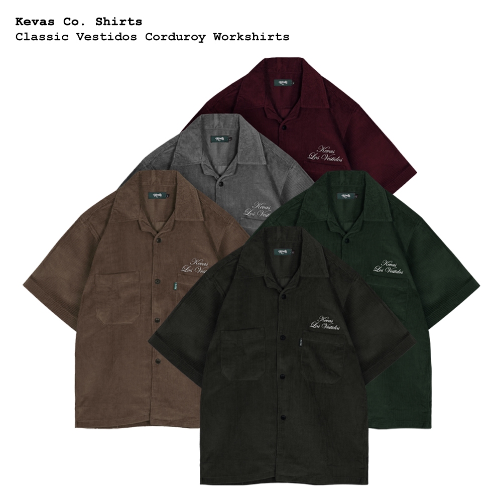 Kevas Classic Vestidos Corduroy Work Shirts | Shopee Singapore