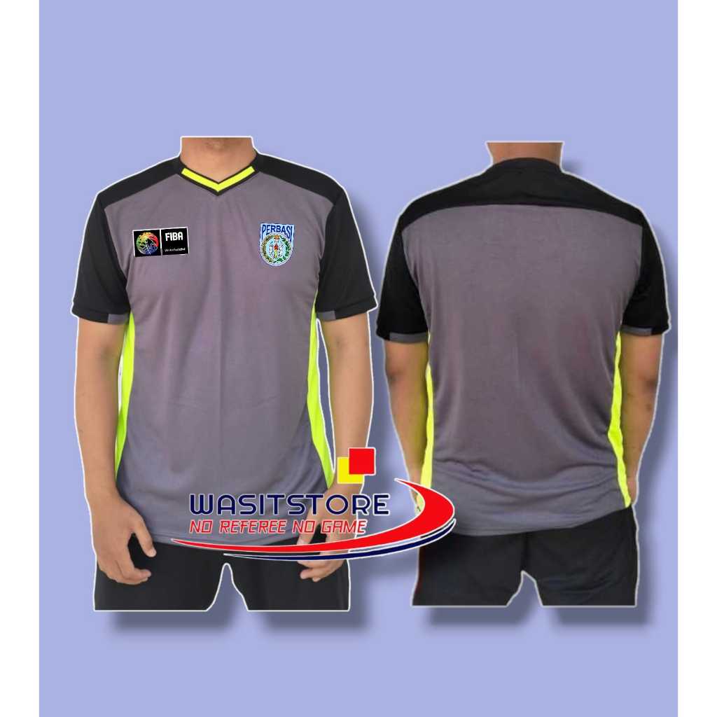 PERBASI BASKETBALL REFEREE SHIRT Md: BLACK GREY (FIBA - PERBASI ...