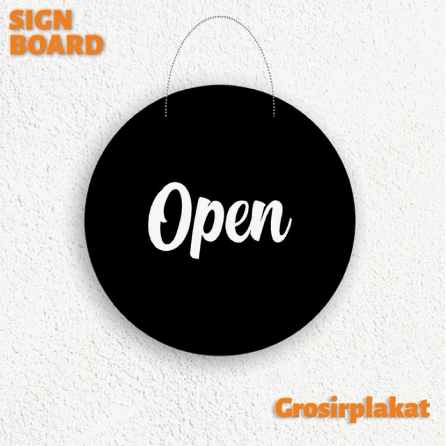 GANTUNGAN Black and White Acrylic Open Closed Sign Board Acrylic Cafe ...