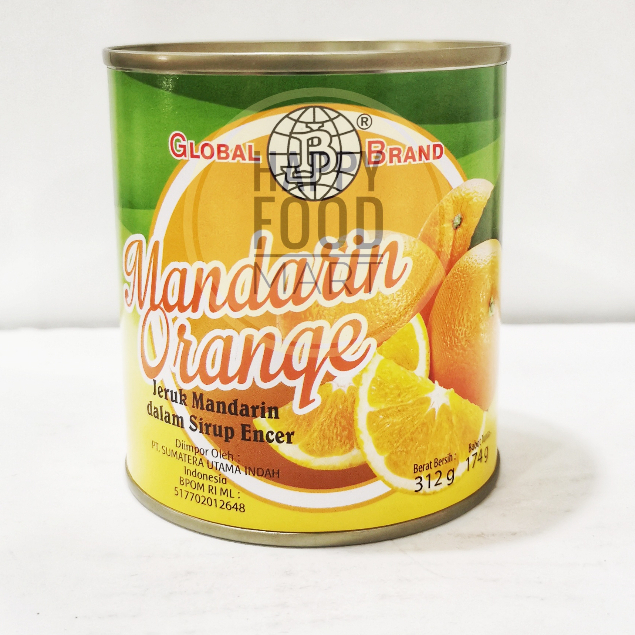 [BPOM RI] GLOBAL BRAND MANDARIN ORANGE IN SYRUP 312 GRAMS CANNED ...
