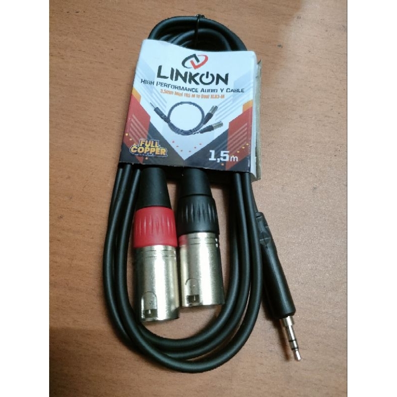 Audio Cable Jack Mini Stereo 3.5mm to Canon XLR Male Linkon 1.5 Meters ...