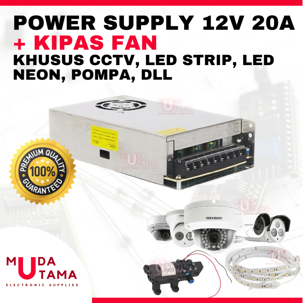 12v 20A Power Supply for CCTV, LED STRIP, PUMP - HIGH QUALITY | 12v 20A ...