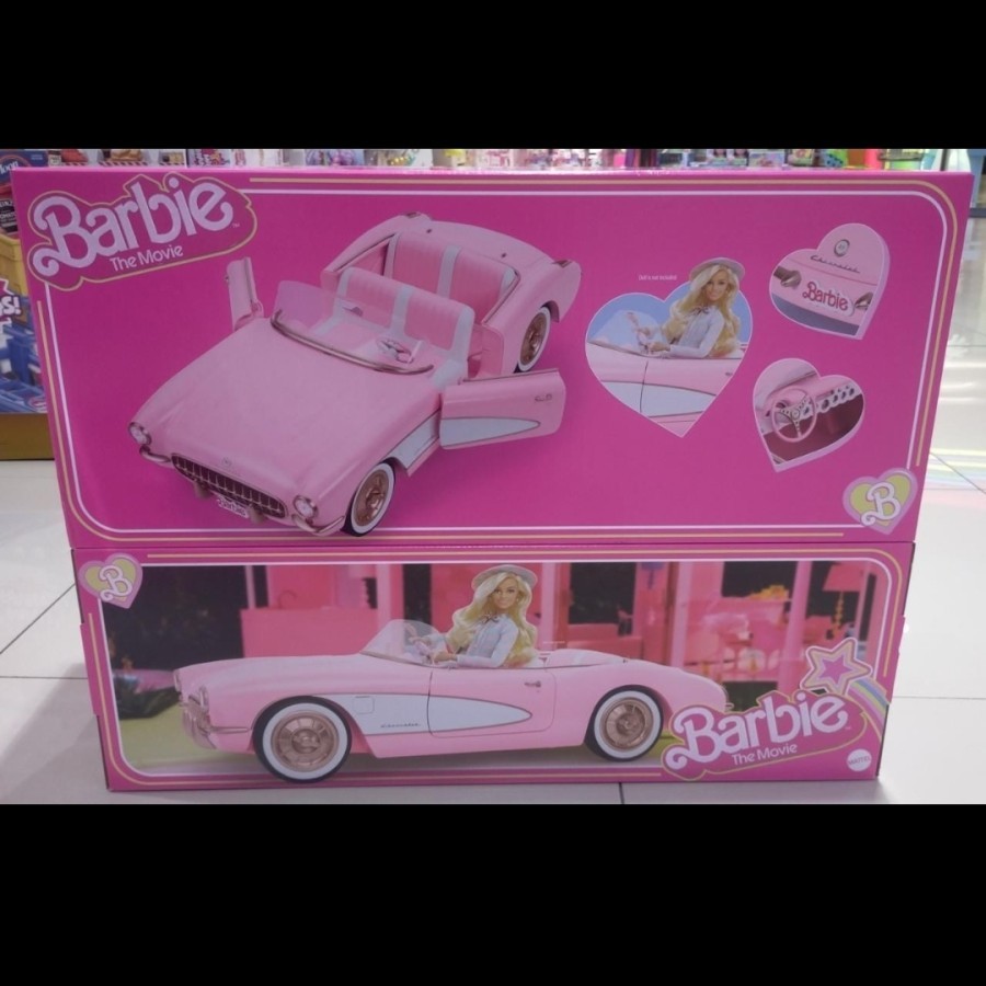 New BARBIE the Movie Collectible Car Pink Corvette ORIGINAL BARBIE Car ...