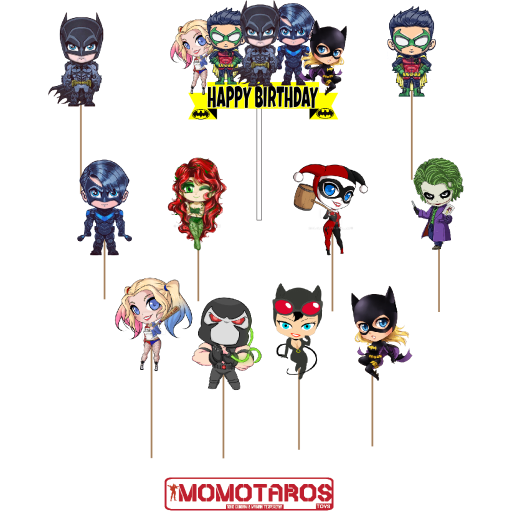 Chibi NEW Batman and friends cake Topper contains 11 pcs | Shopee Singapore