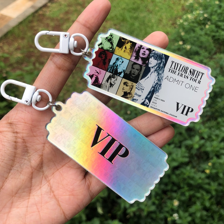 Taylor Swift The Eras Tour Singapore VIP Hologram Ticket Keyring ...