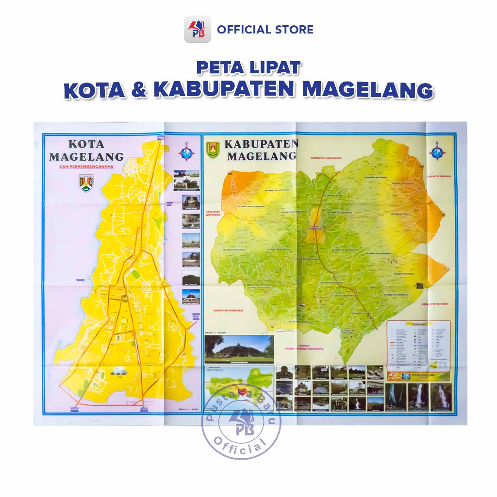 Magelang City Map / Magelang City Sheet Folding Map / Mas Surya - BB ...
