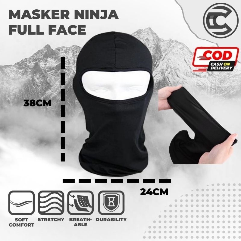 Ninja Mask Full Face Plain Full Face Helmet Head Protective Face Cover ...