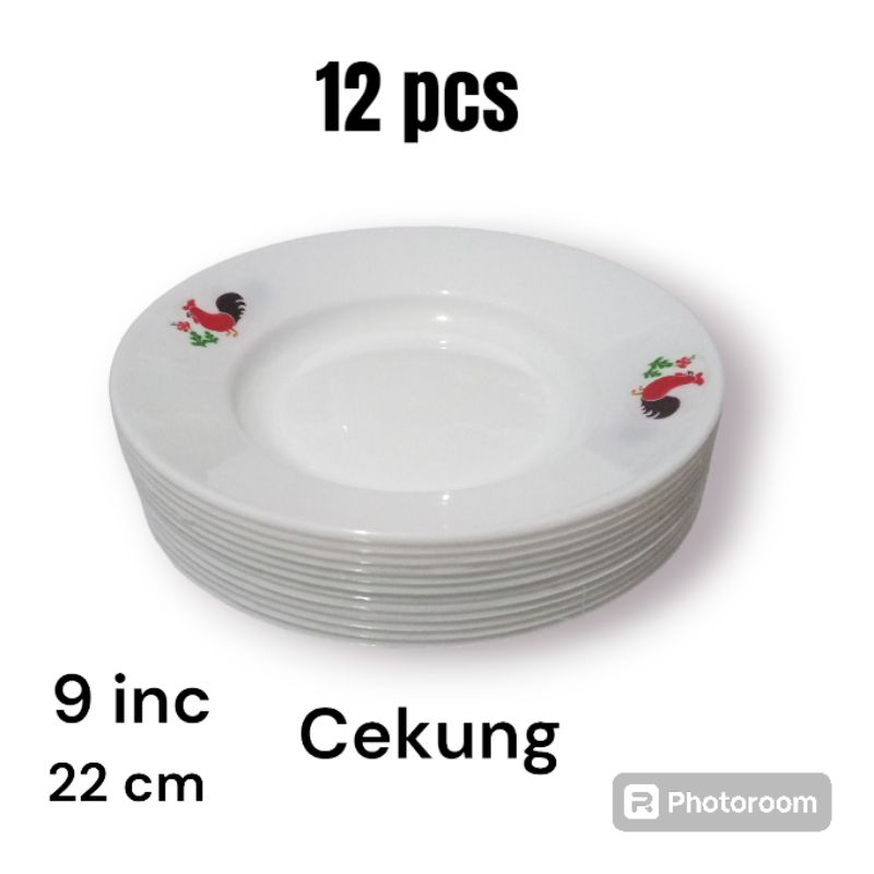 12 pcs 23 cm 9 inch food grade concave plastic rooster dinner plates ...