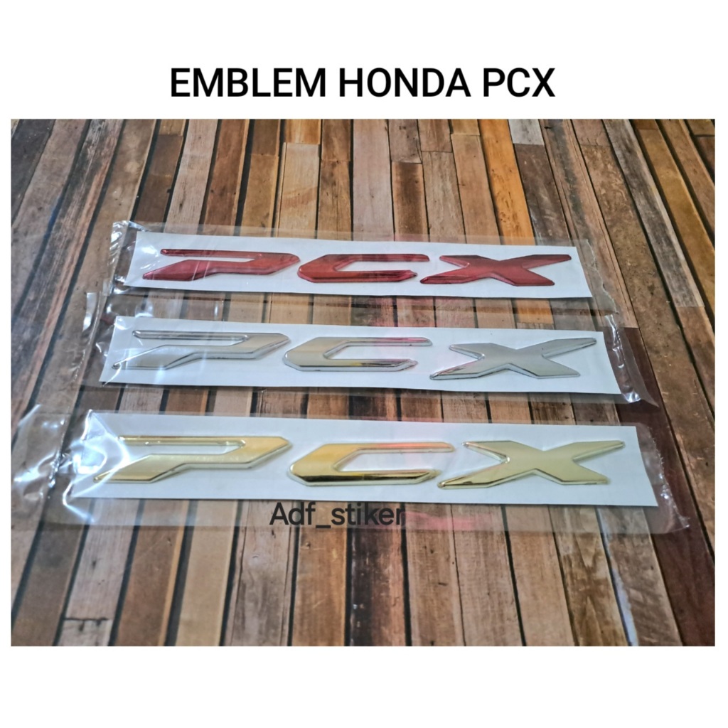 MERAH Honda pcx 150 gold emblem/pcx emblem/chrome pcx Embossed logo/Red ...