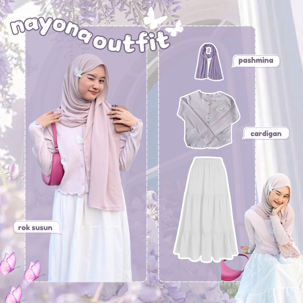 Nayona Set 3 In1 Outfit Set Mariposa Cardigan Stacking Skirt Jersey