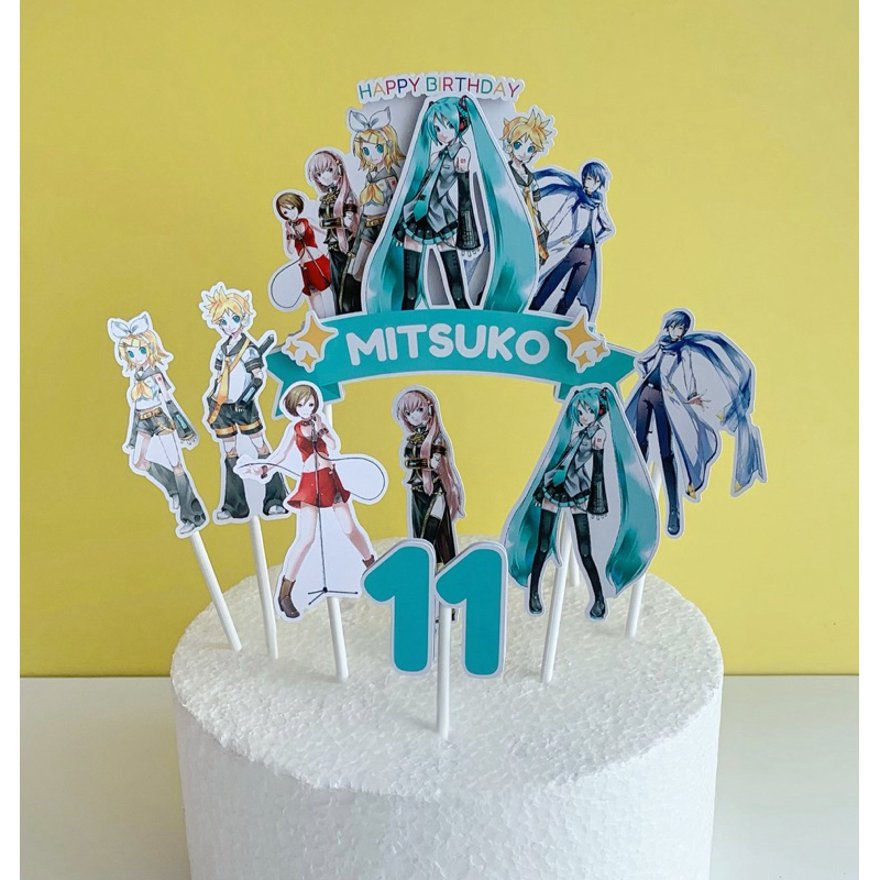 Cake Topper 3D Character Vocaloid Hatsune Miku Anime Tart Cake Topper ...