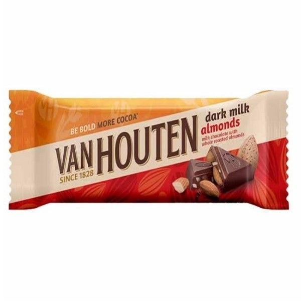 Chocolate VAN HOUTEN DARK MILK ALMOND 140GR | Shopee Singapore