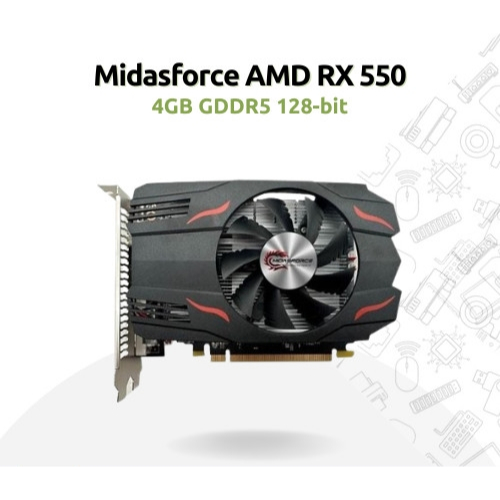 Vga Midasforce AMD Radeon RX 550 4GB GDDR5 128 Bit Official | Shopee ...