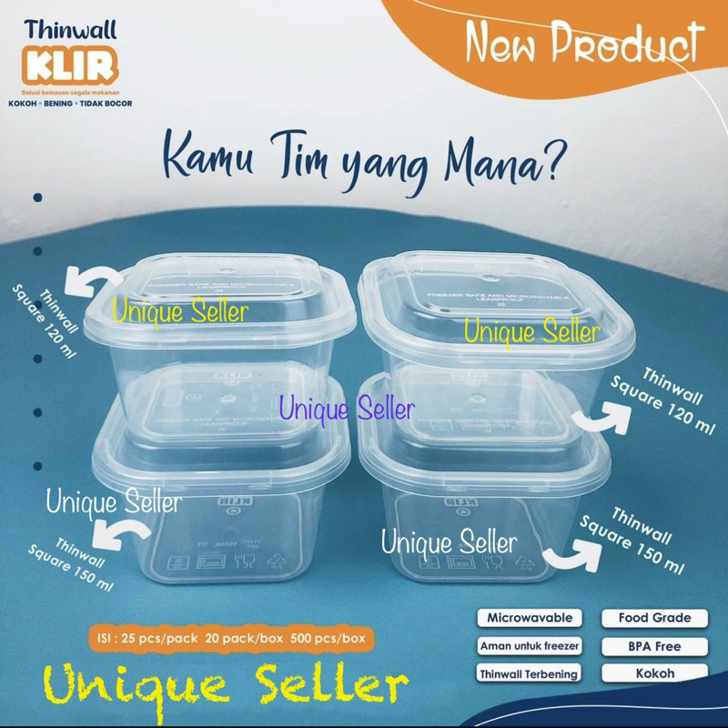 [Contains 25] Thinwal Square MINI 120ml 150ml KLIR / Thinwall Square ...