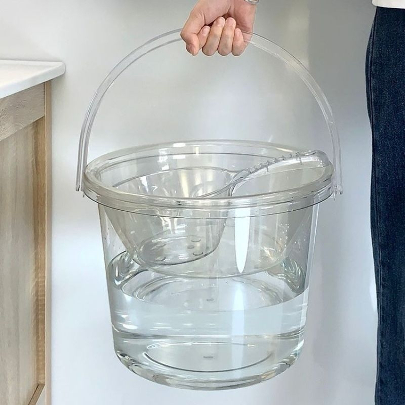 Transparent Bucket Wash Basin Bucket Set / Transparent Basin Aesthetic ...