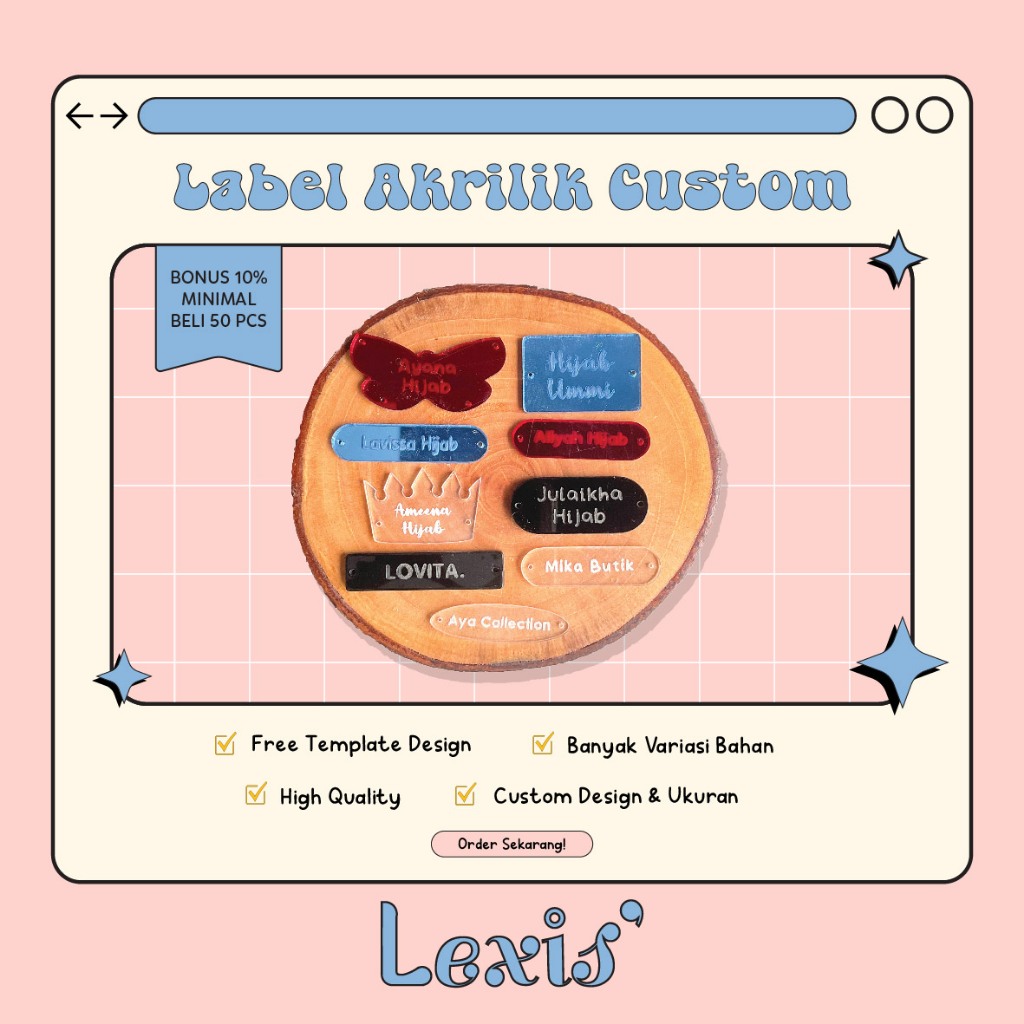 Acrylic Product Labels / Rebranding for Hijab / Hijab Brand Labels ...