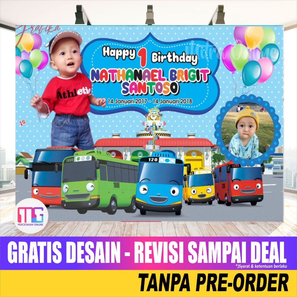 Tayo's boy's birthday banner can be customized | Tayo bus character boy ...
