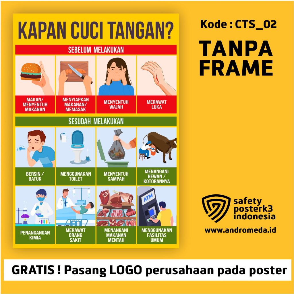 Safety Poster K3: Hand Wash Personal Hygiene Before and After ...