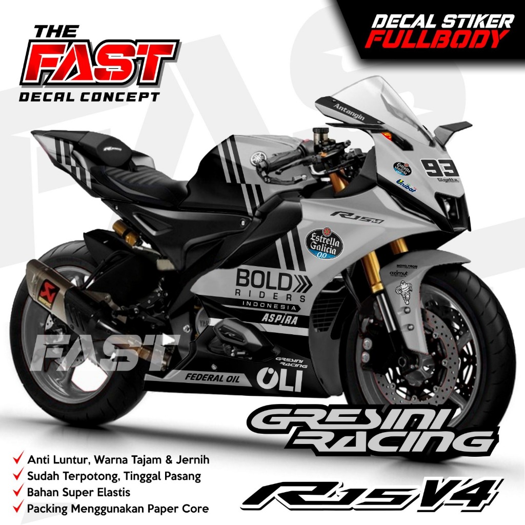 R15 V4 decal motorbike decal sticker yamaha R15 full body yamaha simple ...