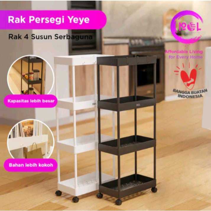 [Ready] 4-tier Plastic Room Kitchen Square Shelf White Color ...