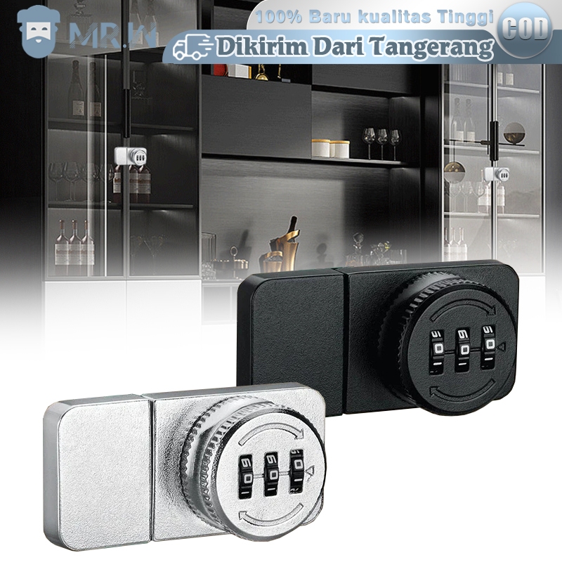 3 Digit Combination Showcase Glass Lock Double Sided Glass Door Lock ...